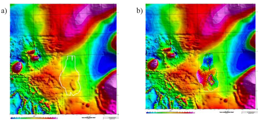 Regional total magnetic intensity (TMI) map: a) regional resolution of ...